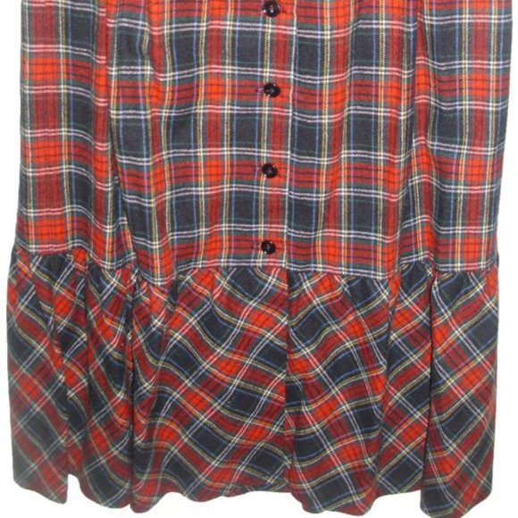 Triad | Skirts | Delux Express Vintage Trad Red Tartan Plaid Aline ...